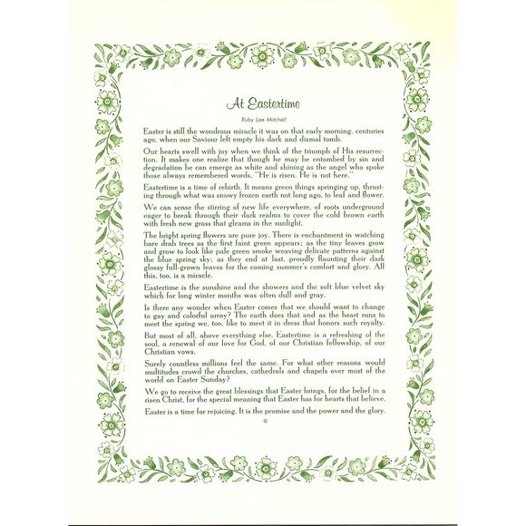 None and/or Unknown | Other | At Eastertime Ruby Lee Mitchell 97s Poem ...